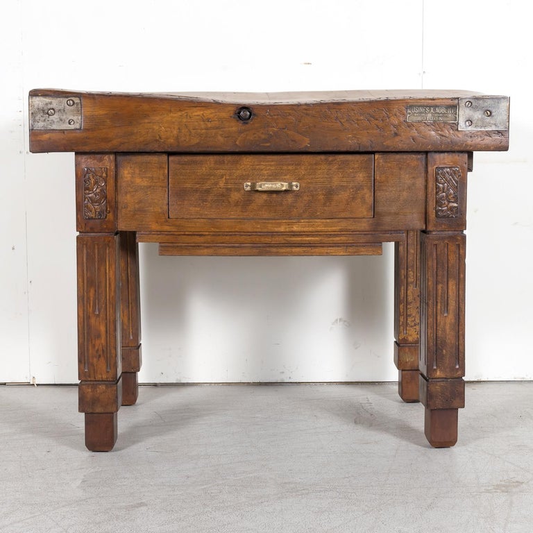 French Art Deco Period Billot de Boucher or Butcher Table by Xavier ...