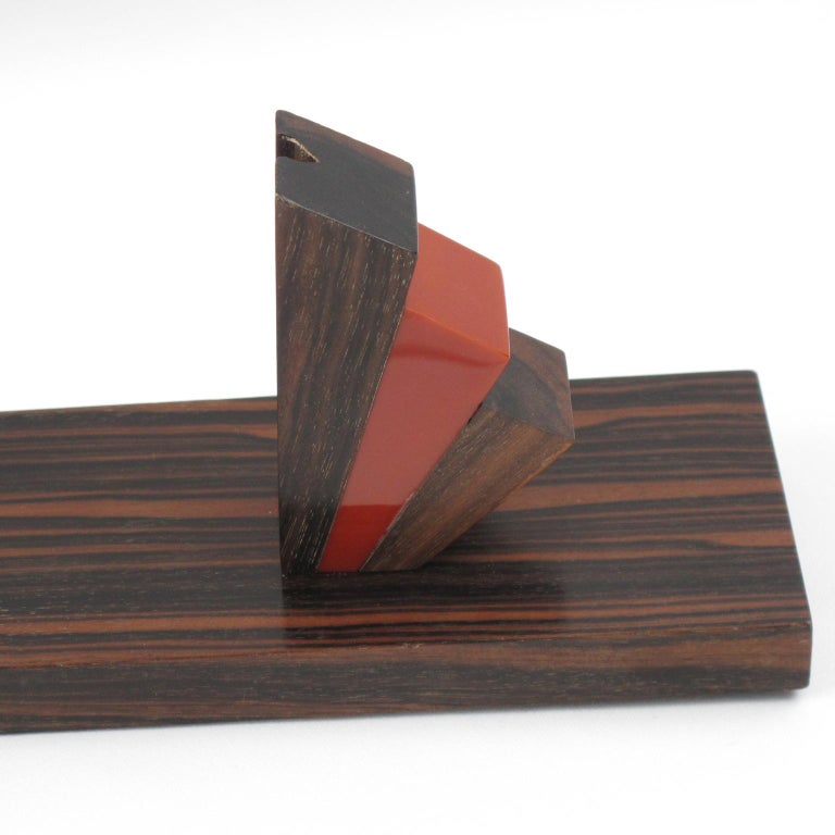 French Art Deco Picture Frame Macassar Wood and Bakelite at 1stDibs