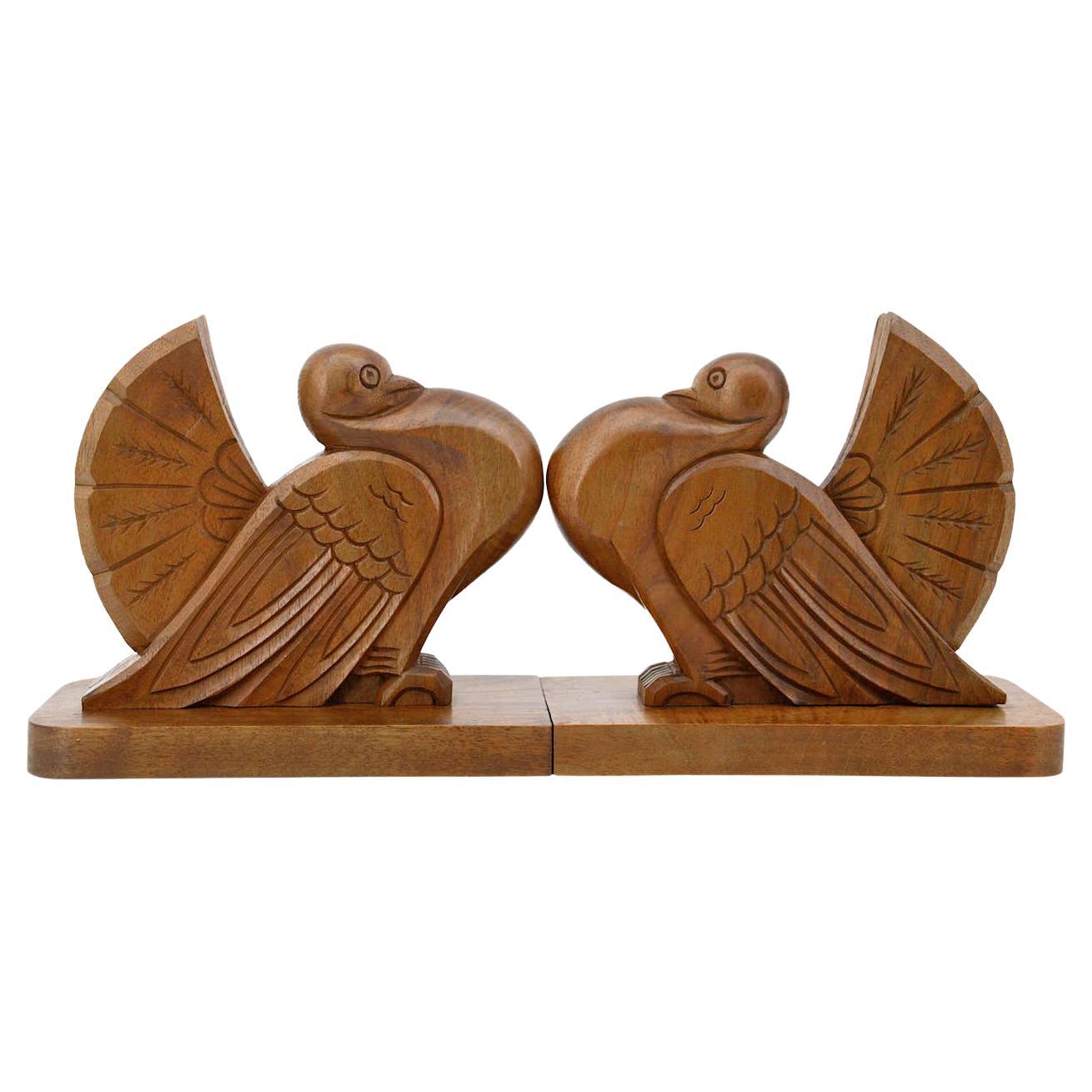 1930s Art Deco Brass Pelican Bookends at 1stDibs