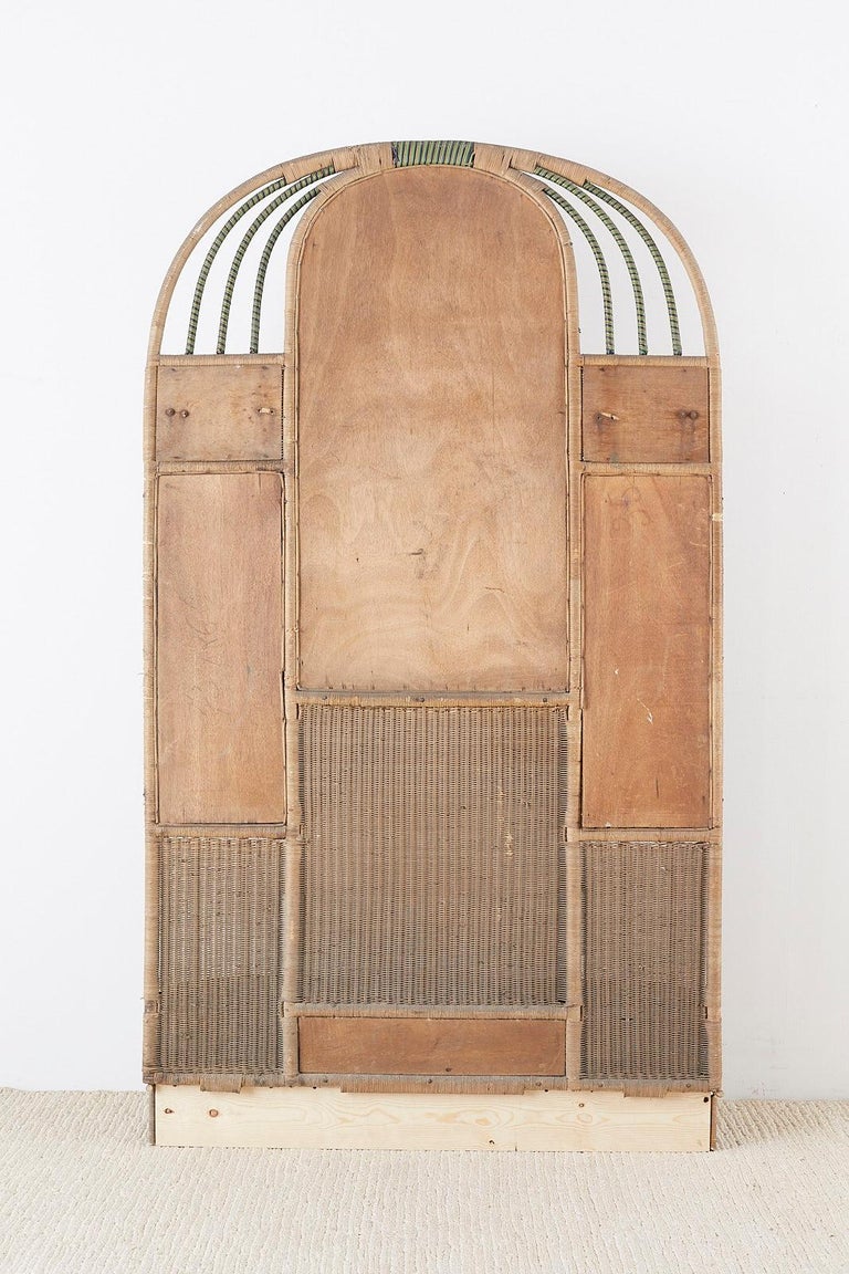 French Art Deco Rattan Wicker Hall Tree Coat Rack at 1stDibs