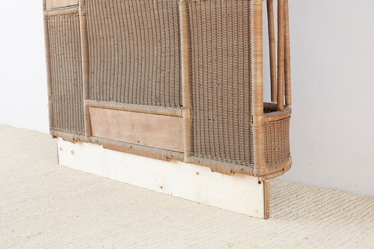French Art Deco Rattan Wicker Hall Tree Coat Rack at 1stDibs