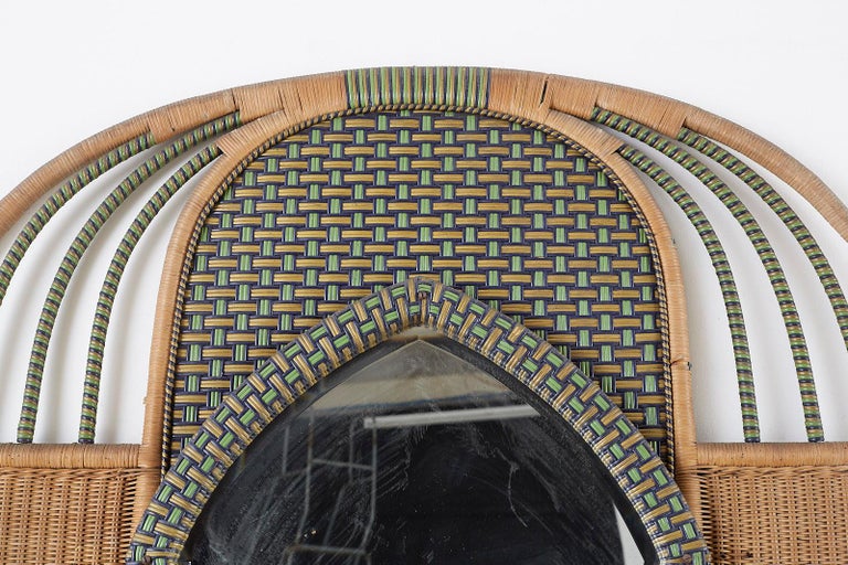 French Art Deco Rattan Wicker Hall Tree Coat Rack at 1stDibs