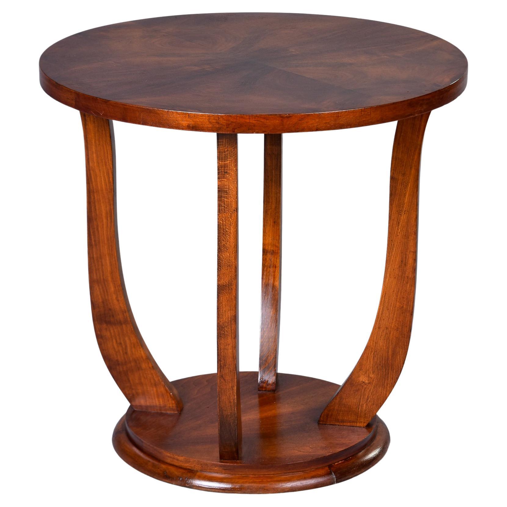 Art Deco Rosewood Tripod Round Side Table, France 1930's at 1stDibs
