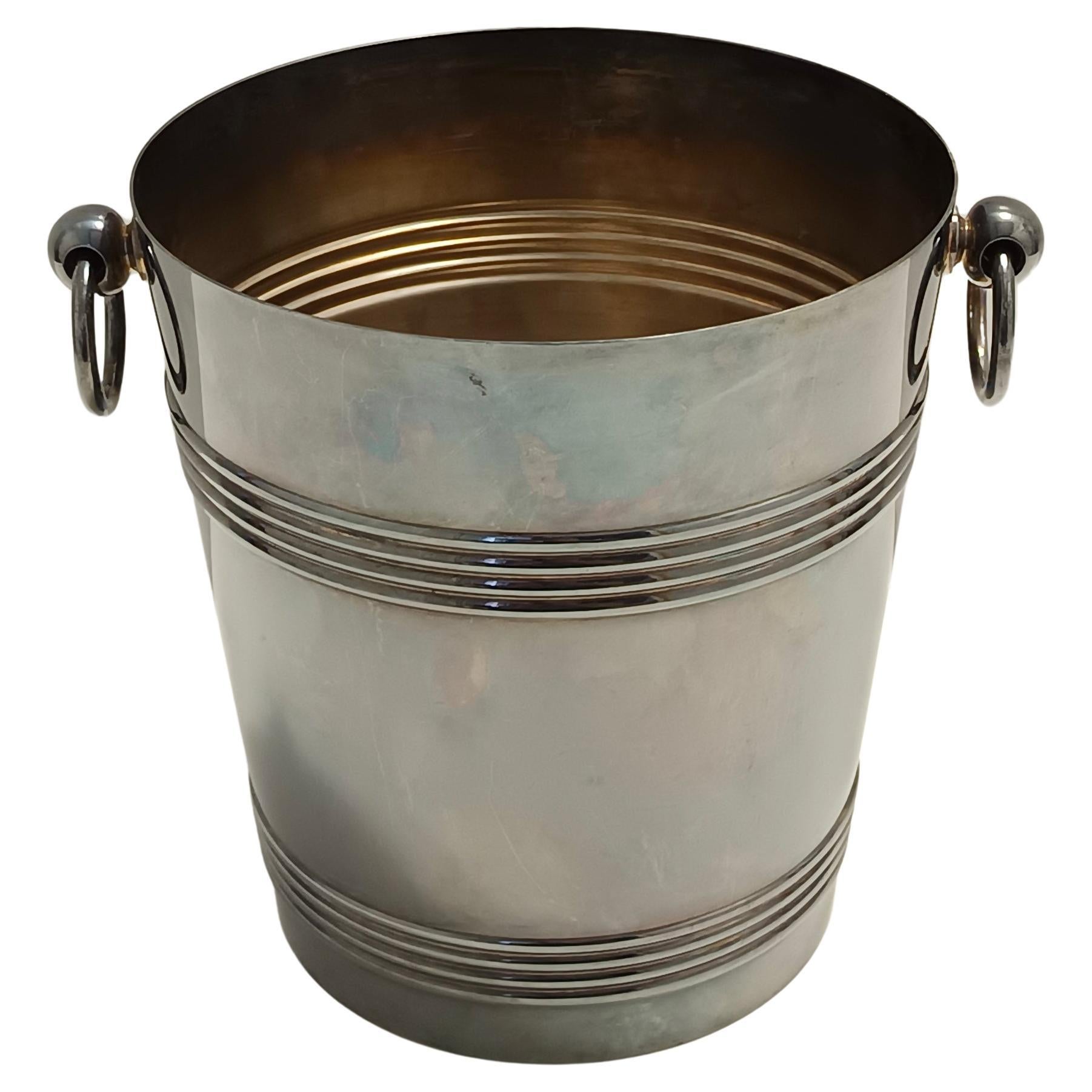 Postmodern Glass and Steel Ice Bucket / Bowl by Roberto Sambonet, Italy ...