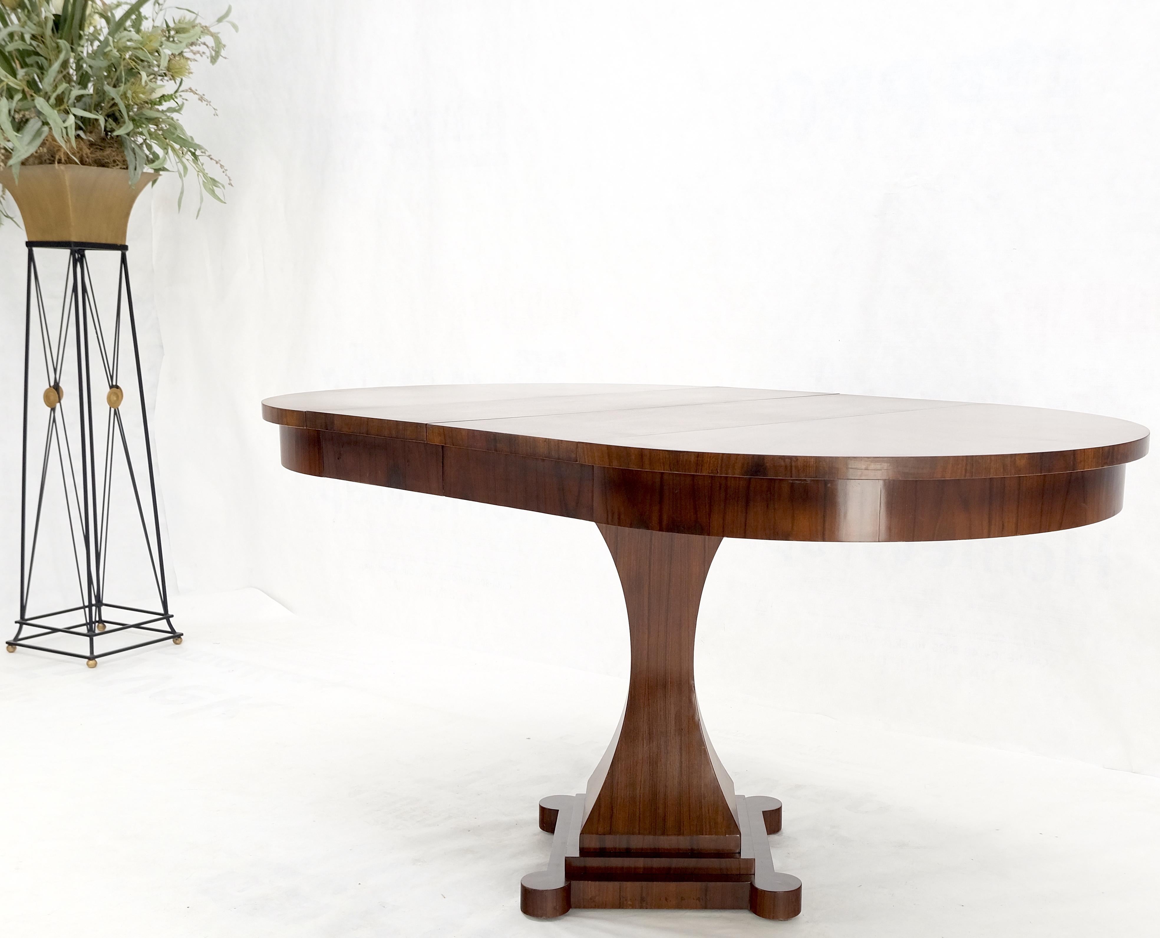 French Art Deco Single Pedestal Round Racetrack Compact Dining Table ...