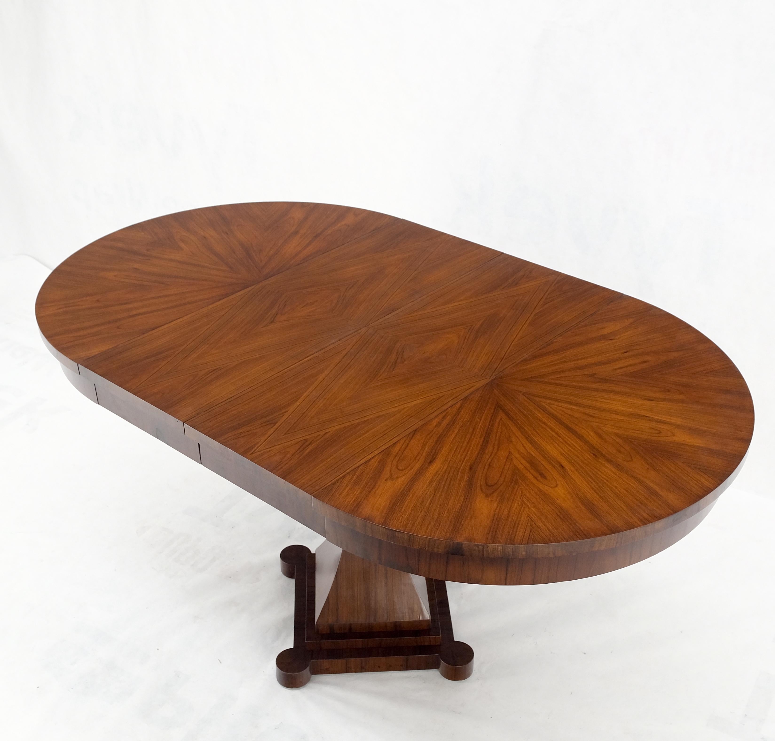 French Art Deco Single Pedestal Round Racetrack Compact Dining Table ...