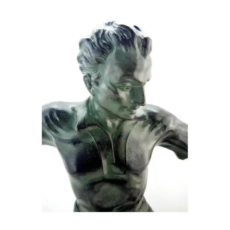 French Art Deco Soccer or Football Player Sculpture, 1930 For Sale at ...