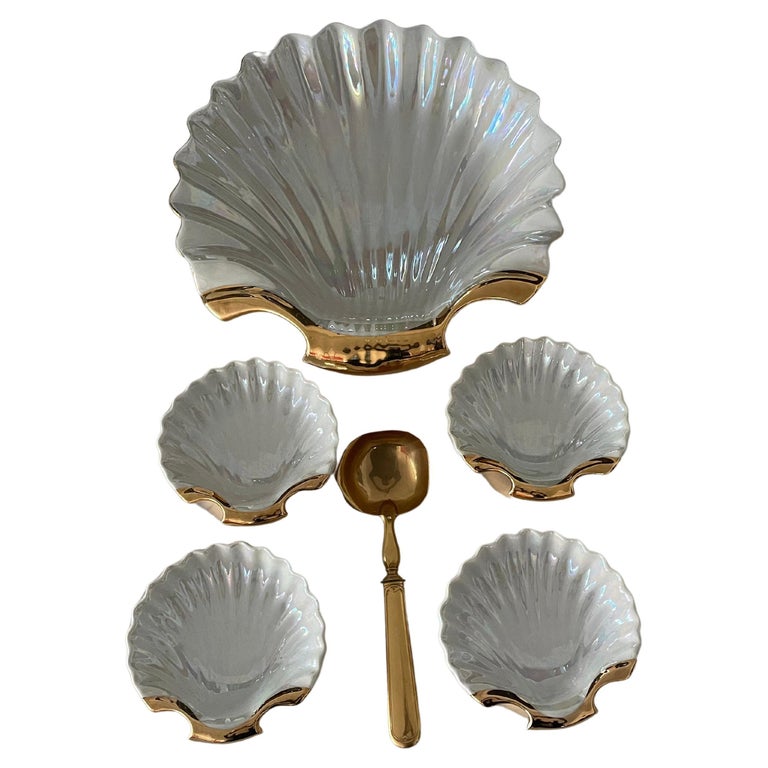 French Art Deco Porcelain Shell Serveware Set For Sale at 1stDibs