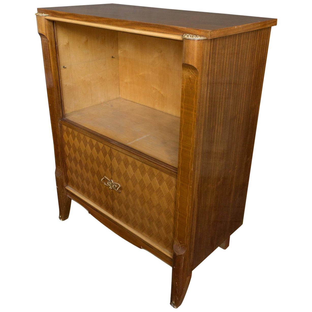 French Art Deco Glass, Metal and Wood Display Case For Sale at 1stDibs
