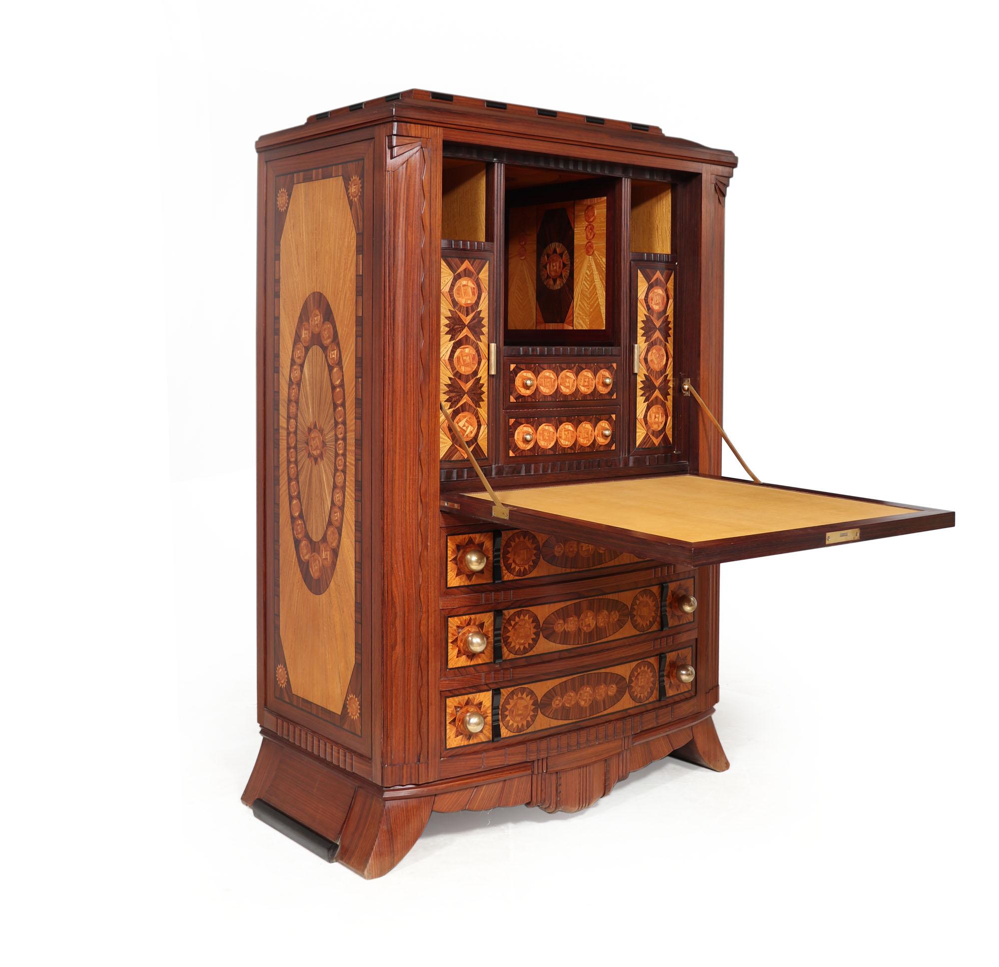 French Art Deco Style Fall Front Bureau For Sale at 1stDibs