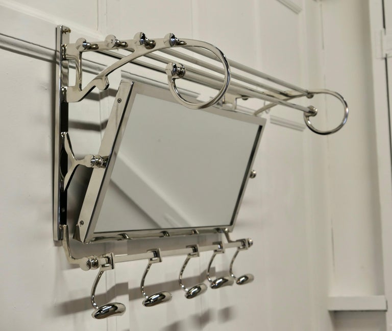 French Art Deco Style Hat and Coat Rack with Mirror, Pullman Railway ...