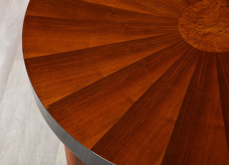 French Art Deco Sunburst Motif Circular Coffee Table, circa 1930 For ...
