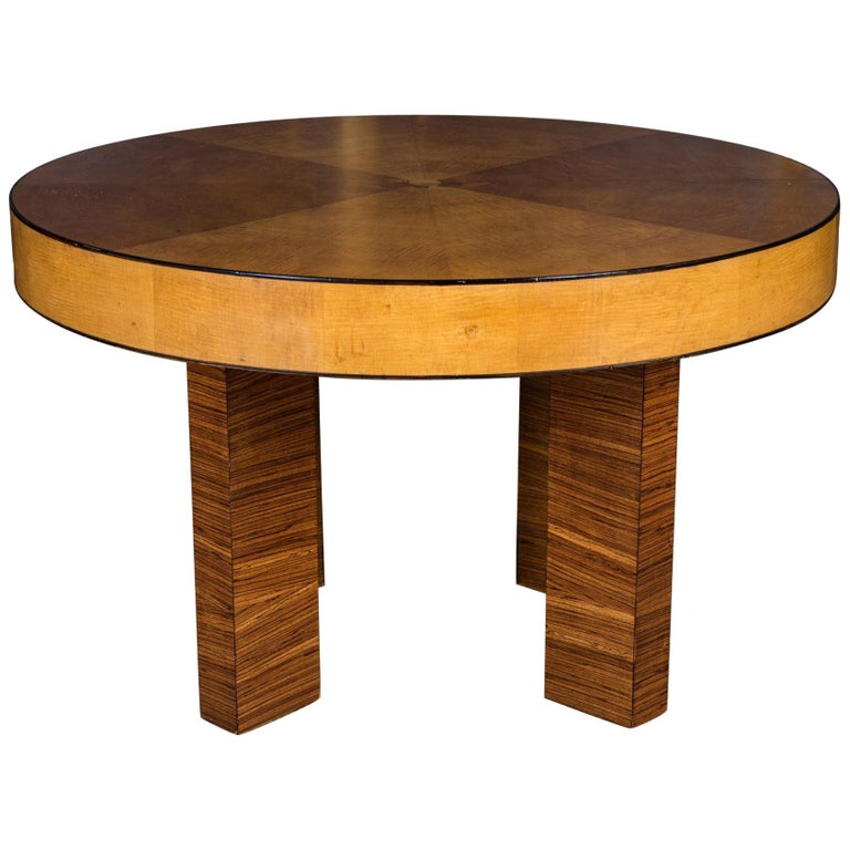 French Art Deco Table with Exotic Veneer For Sale at 1stDibs
