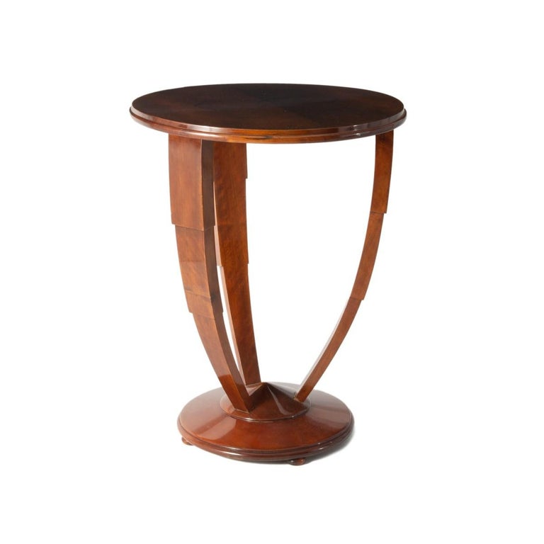 French Art Deco Tri-Form Base Side Table For Sale at 1stDibs