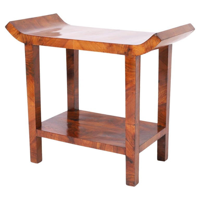 French Art Deco Two Tiered Walnut Table For Sale at 1stDibs