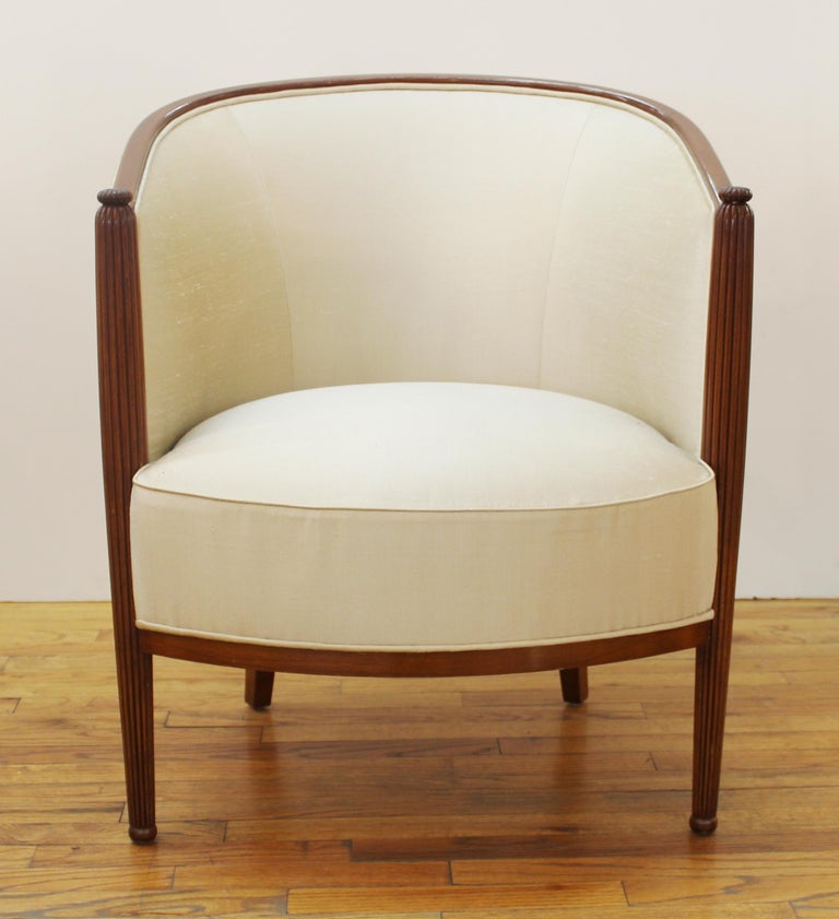 French Art Deco Upholstered Tub Chairs at 1stDibs