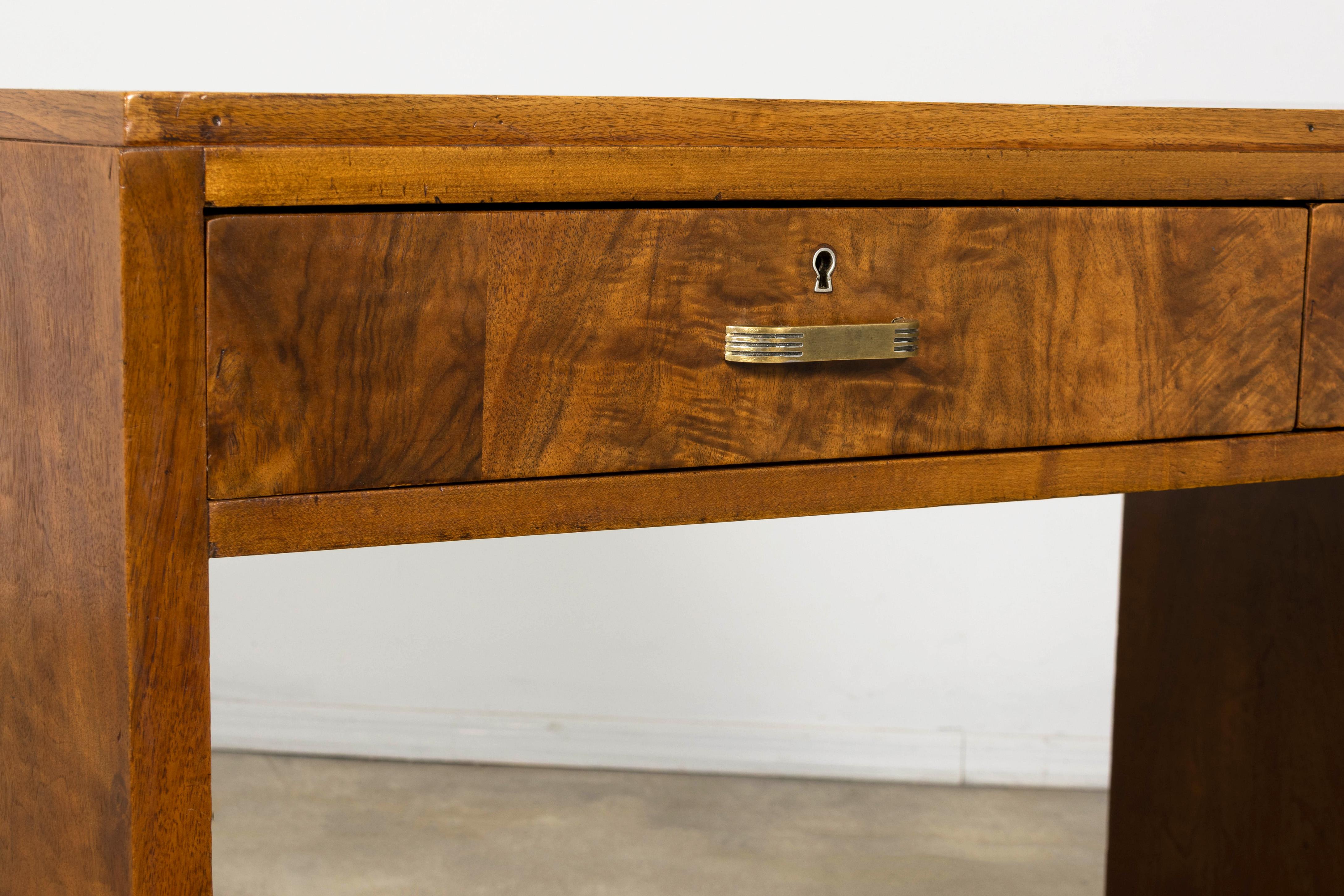 French Art Deco Walnut Writing Desk, Paris, Circa 1930 For Sale at 1stDibs