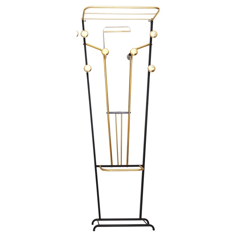 French Art Deco Wardrobe Coat Rack and Umbrella Stand with Mirror For ...