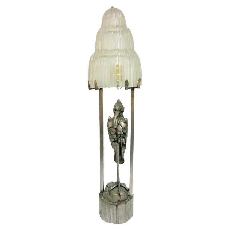 French Art Deco Waterfall Table Lamp by Sabino For Sale at 1stDibs ...