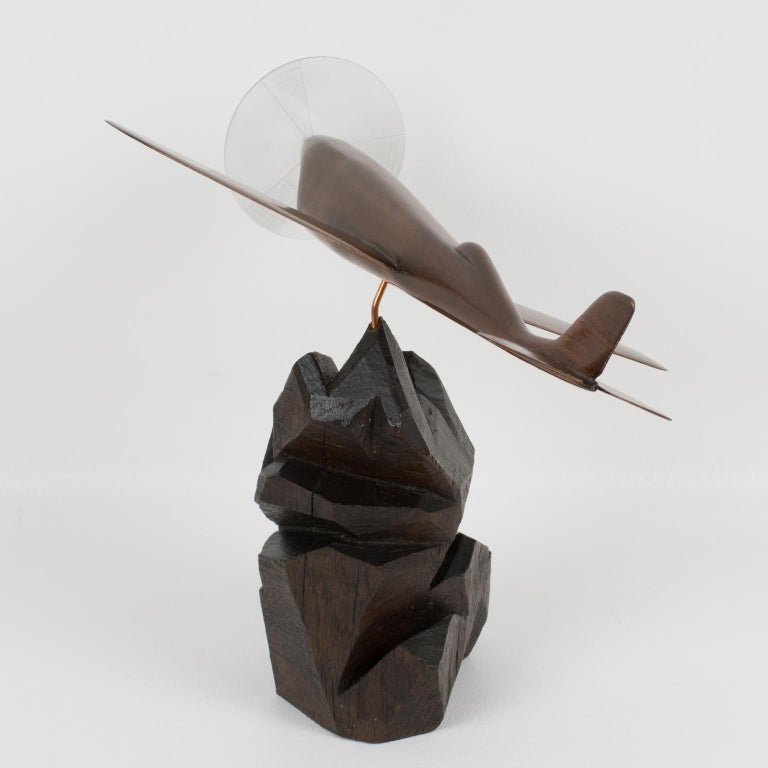 French Art Deco Wooden Airplane Aviation Model at 1stDibs
