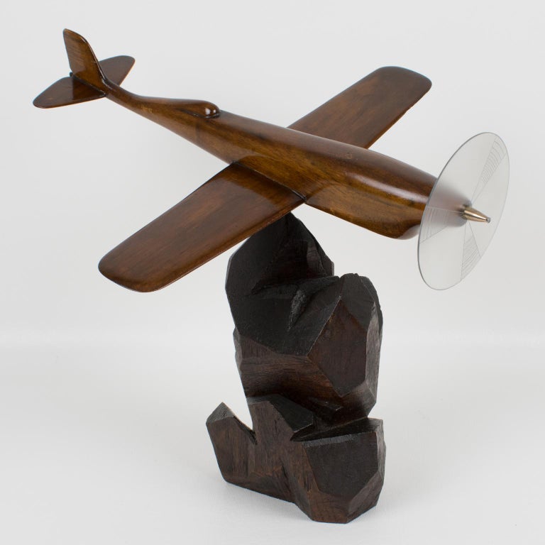 French Art Deco Wooden Airplane Aviation Model at 1stDibs