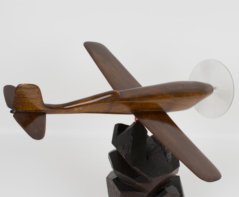 French Art Deco Wooden Airplane Aviation Model at 1stDibs