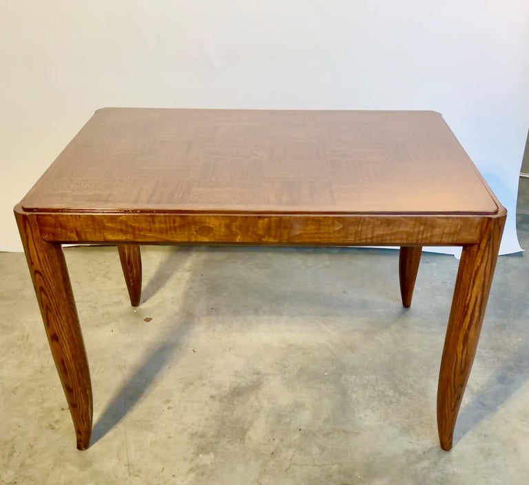 French Art Deco Writing Table with Two Side Drawers For Sale at 1stDibs