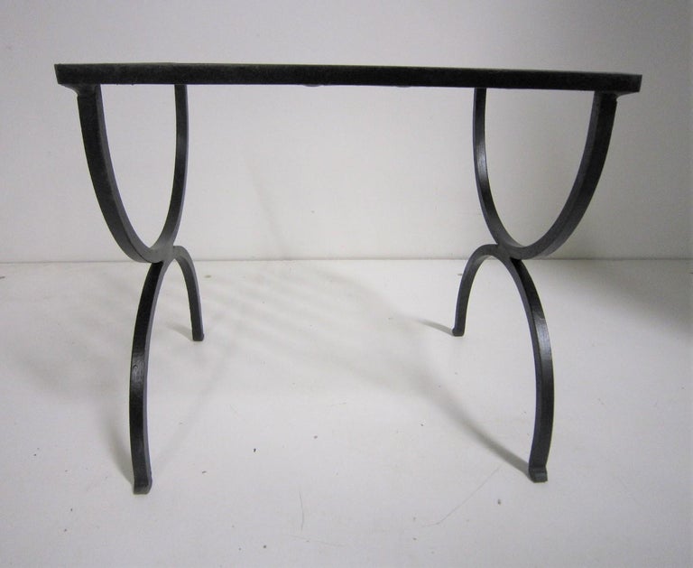 French Art Deco Wrought Iron Footstool For Sale at 1stDibs