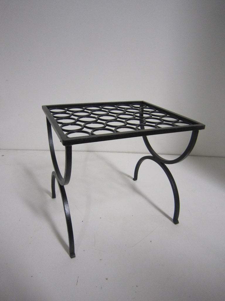 French Art Deco Wrought Iron Footstool For Sale at 1stDibs