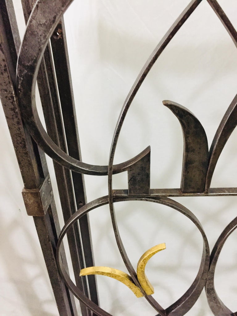 French Art Deco Wrought Iron Room Dividers Signed Edgar Brandt For Sale ...