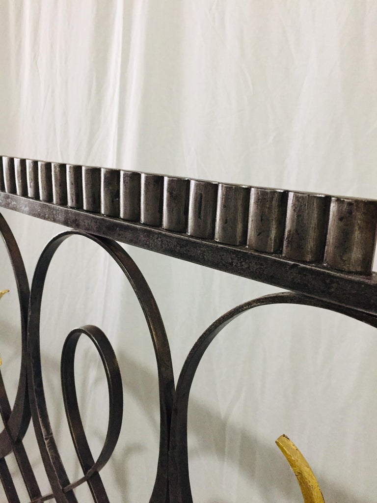 French Art Deco Wrought Iron Room Dividers Signed Edgar Brandt For Sale ...