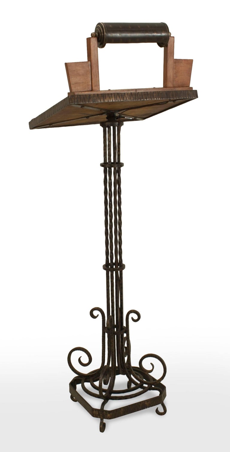 French Art Deco Wrought Iron Lectern For Sale at 1stDibs