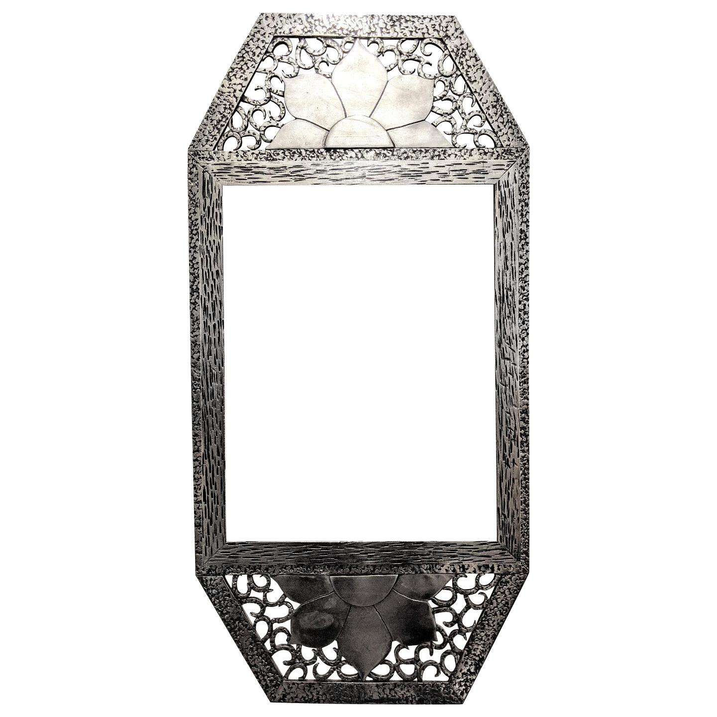 French Neoclassical Wrought Iron Mirrors with Laurel Leaf Border For ...