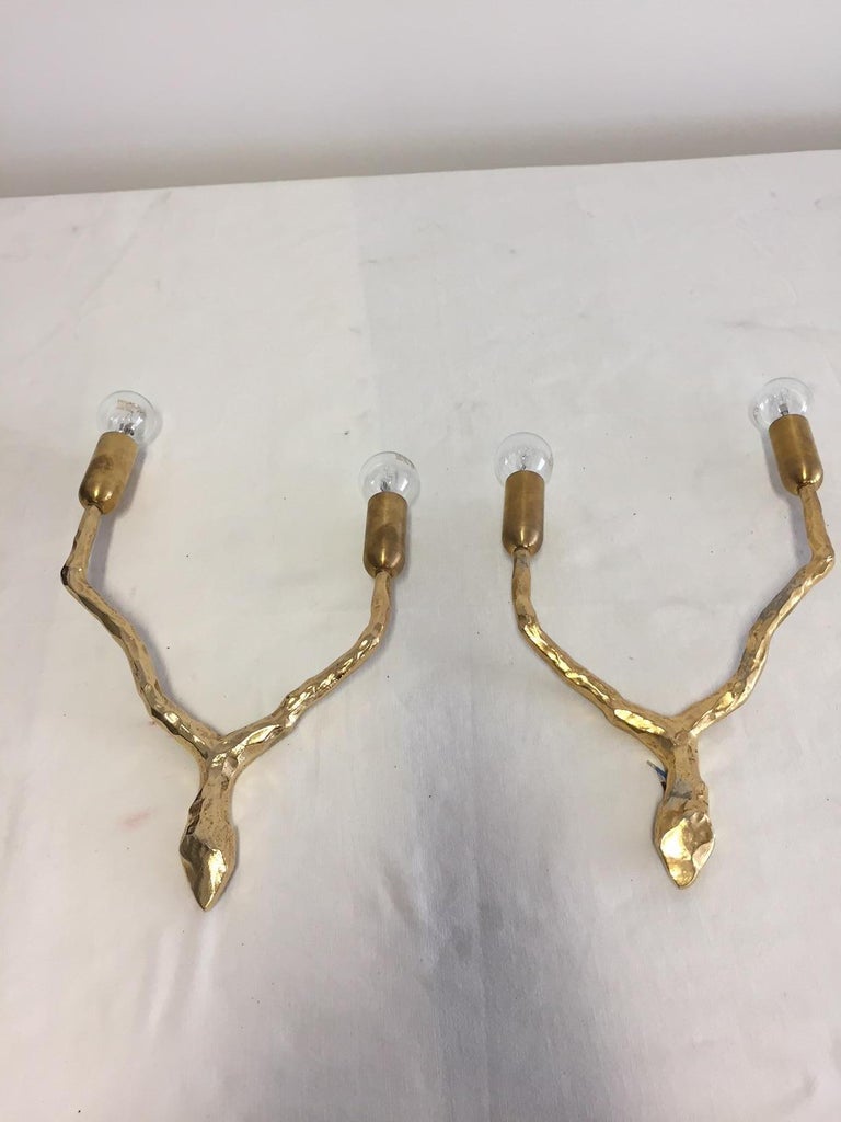 French Art Decorative Wall Sconces Two Arms by Maison Arlus For Sale at ...