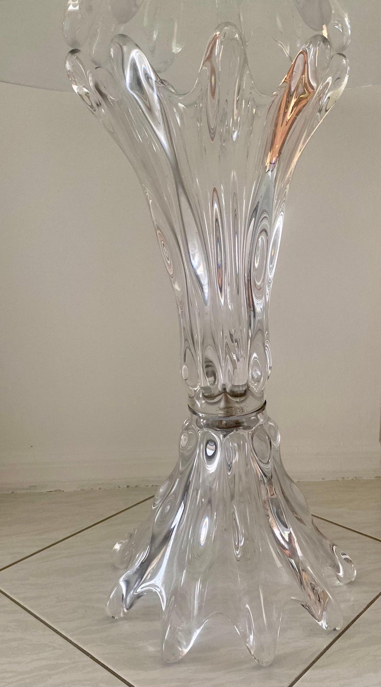 French Art Glass Custom Side Table by Vannes, France For Sale at 1stDibs