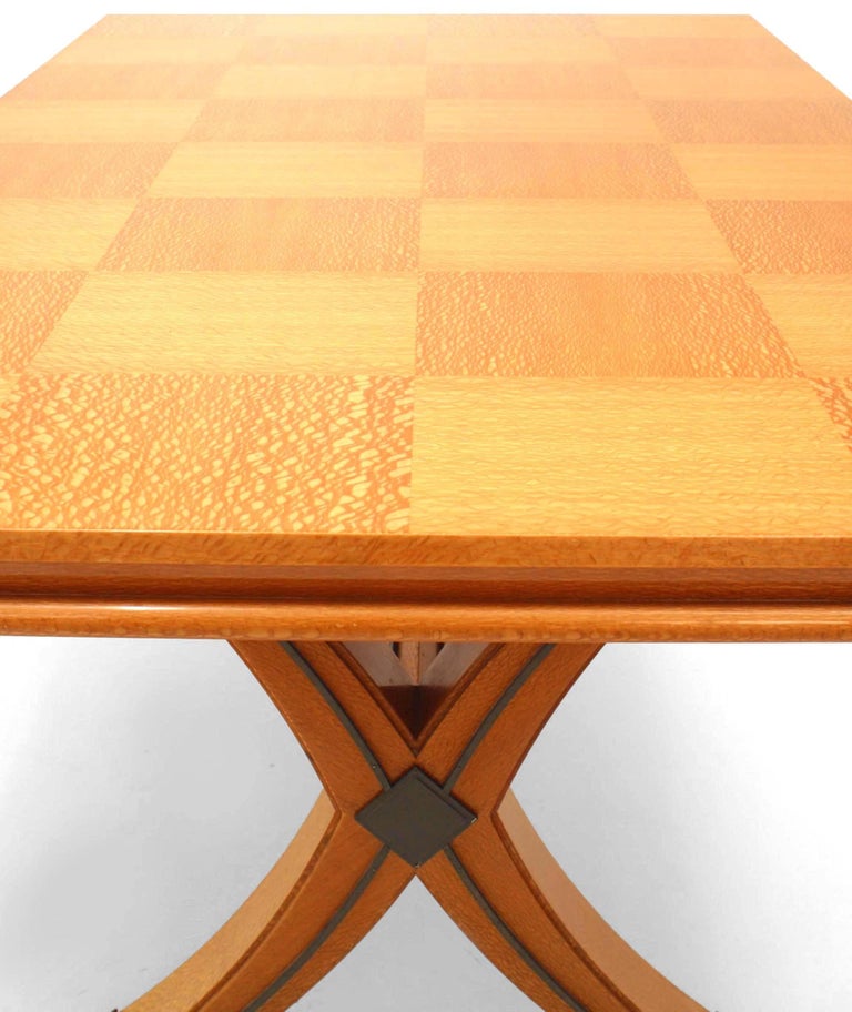 French Mid-Century Art Moderne Lacewood Dining Table (Manner of Andre ...