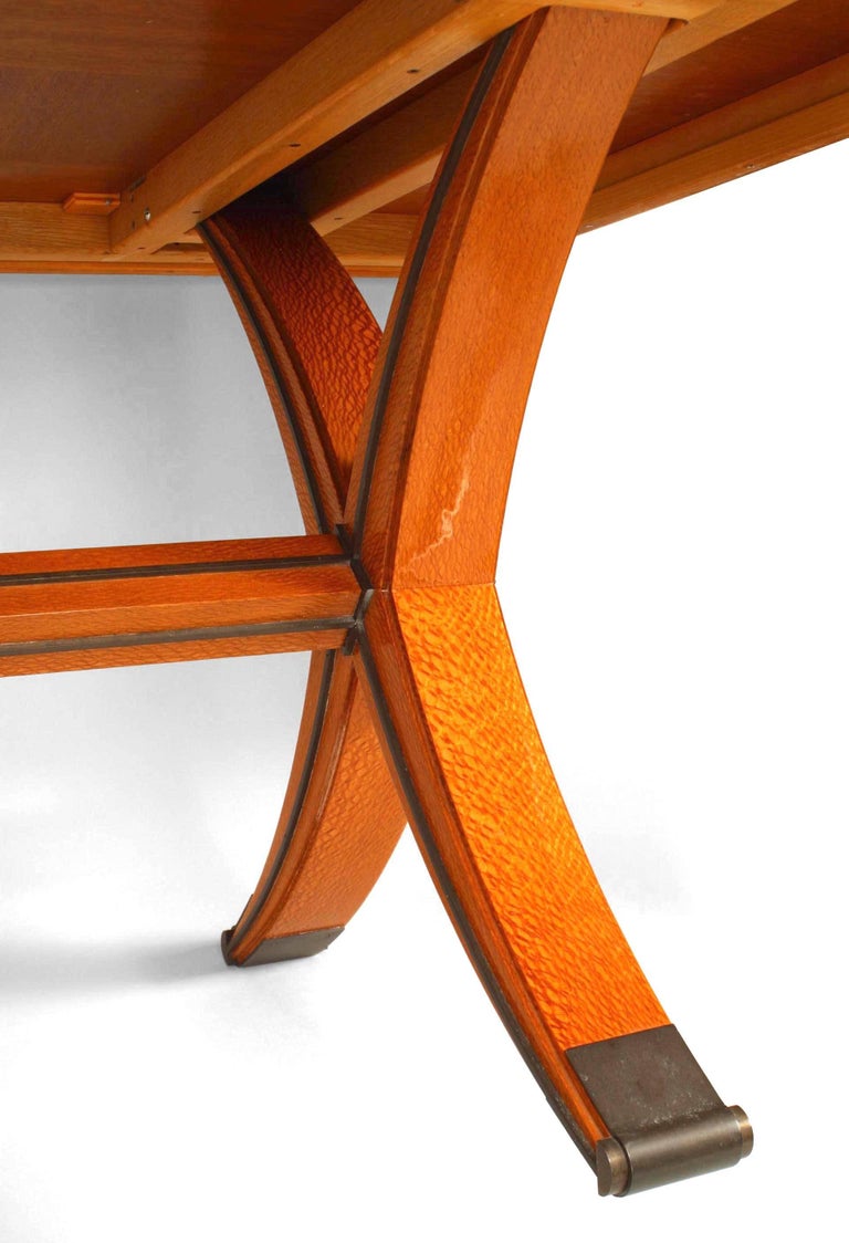 French Mid-Century Art Moderne Lacewood Dining Table (Manner of Andre ...