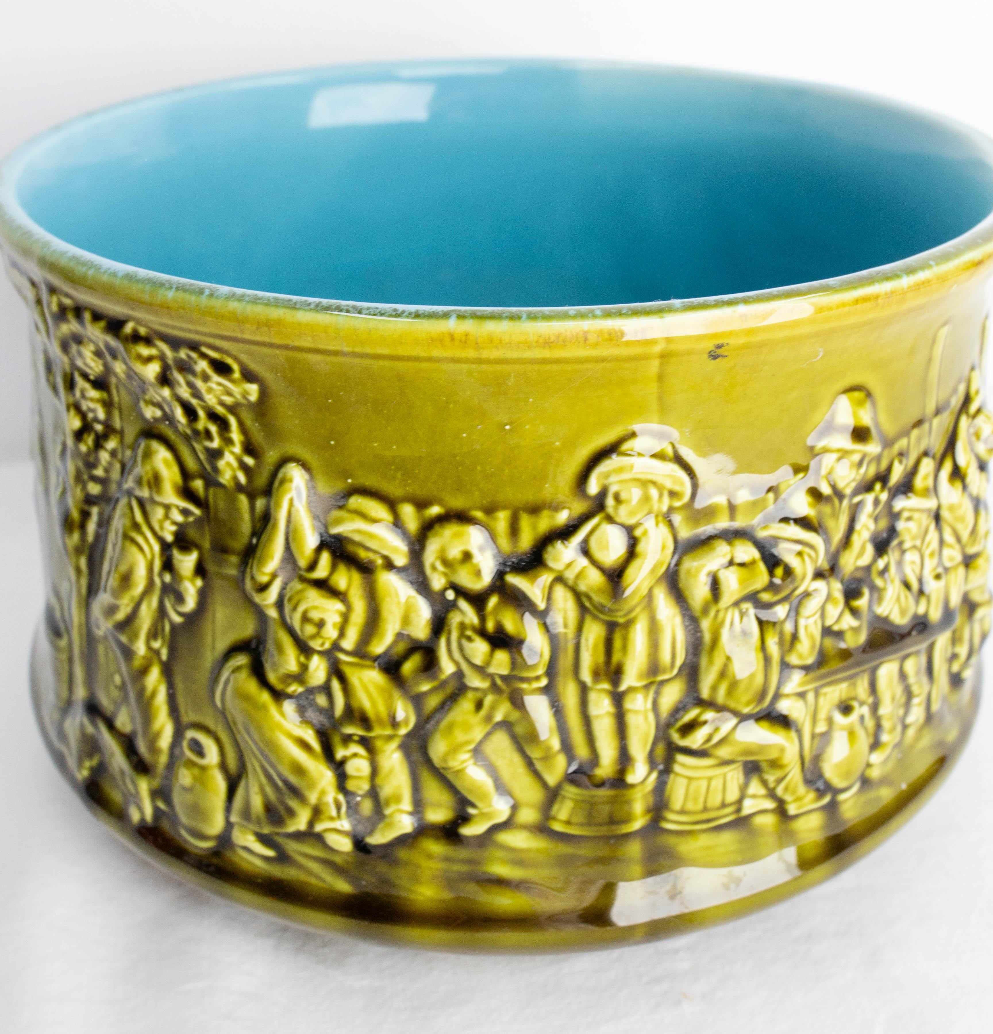 French Art Nouveau Barbotine Centerpiece Party Scenes, circa 1900 at ...