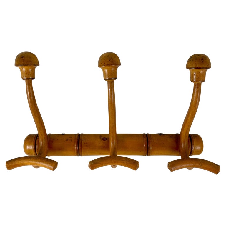 French Art Nouveau Bentwood Coat and Hat Rail For Sale at 1stDibs