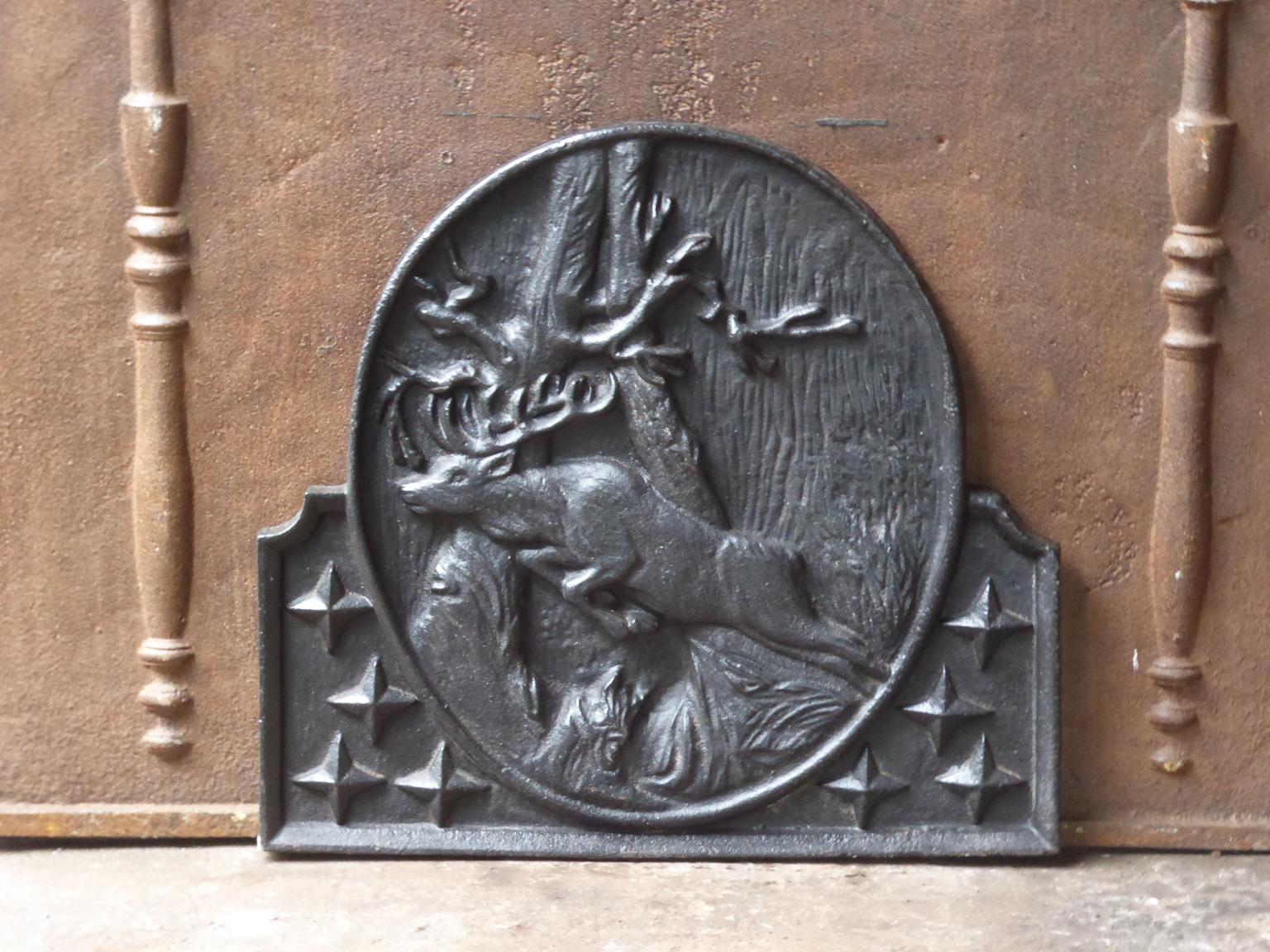 French Art Nouveau 'Deer' Fireback at 1stDibs