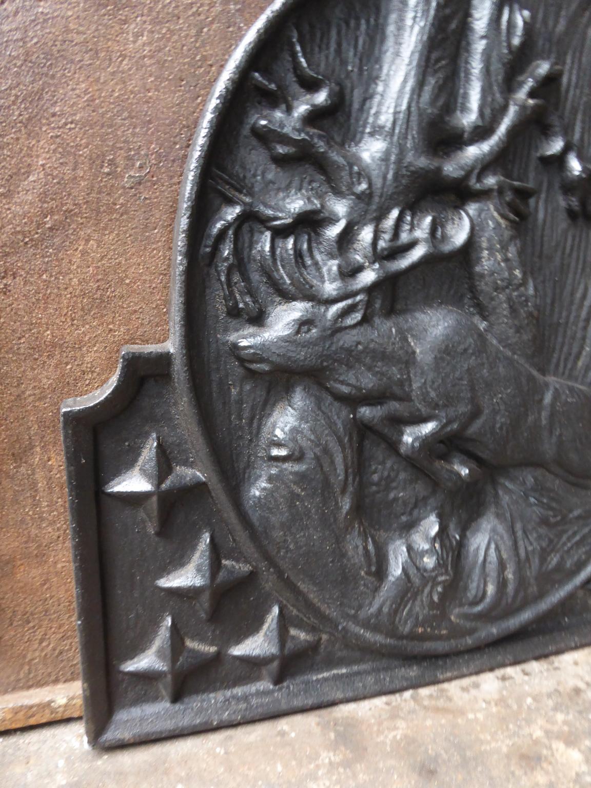 French Art Nouveau 'Deer' Fireback at 1stDibs