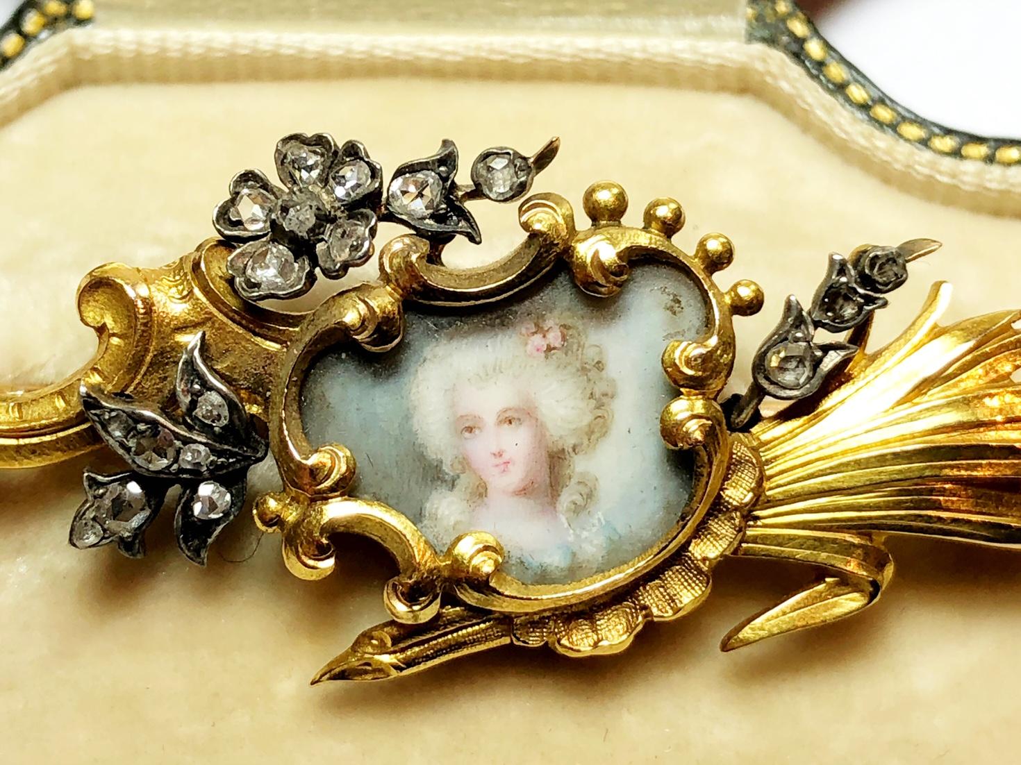 Louis Aucoc French Art Nouveau Diamond And Gold Portrait Brooch, Circa ...
