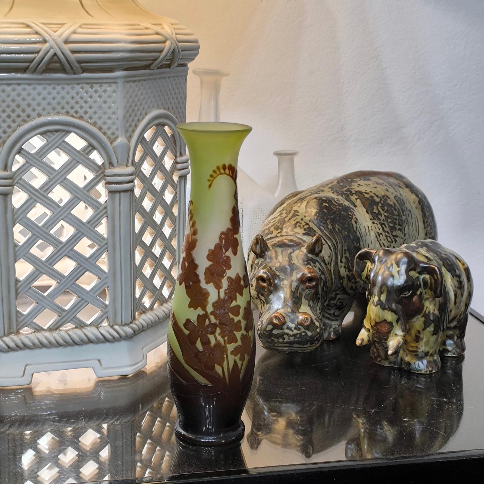 A Rare Art Nouveau Cameo Glass Vase with Orchids, by Emile Gallé, Nancy ...