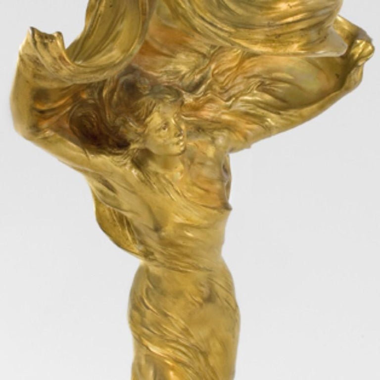 French Art Nouveau Gilt Bronze Lighted Sculpture of Loïe Fuller by ...