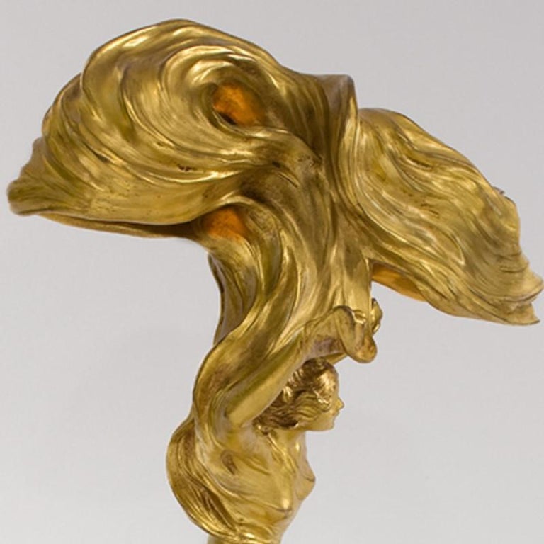 French Art Nouveau Gilt Bronze Lighted Sculpture of Loïe Fuller by ...