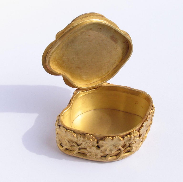 French Art Nouveau Gilt Bronze Jewelry / PIll Box Signed Diolot For ...