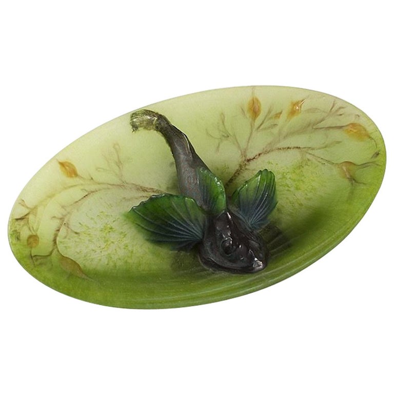 French Art Nouveau Pâte de Verre Dish by Amalric Walter at 1stDibs