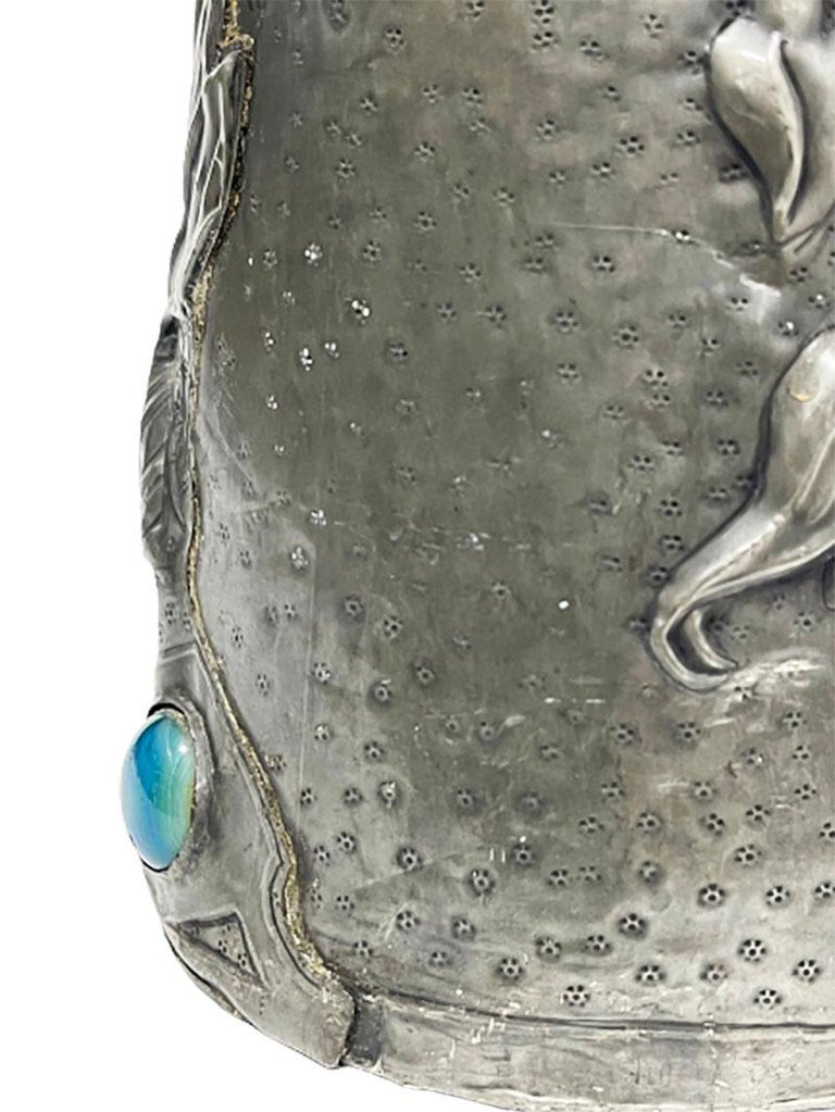 French Art Nouveau Pewter Vase For Sale at 1stDibs