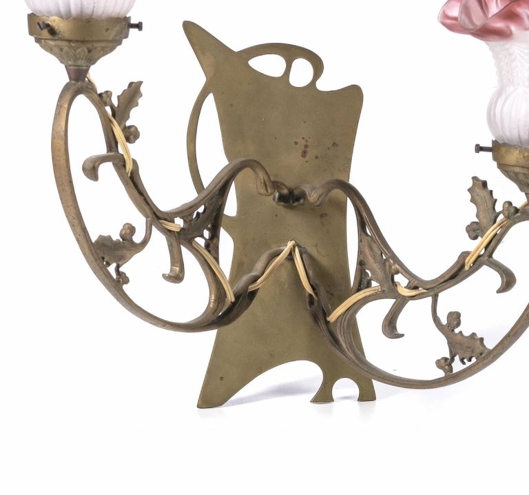 French Art Nouveau Two Light Appliques Pair, Early 20th Century For ...