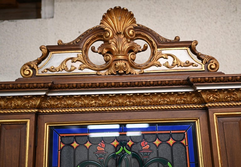 French Art Nouveau Wall Bar Stained Glass Pub For Sale at 1stDibs